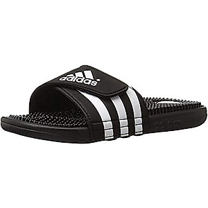 adidas Men's Adissage Slides Sandal, Black/White/Black, 12