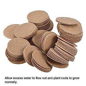 PATIKIL 4cm Plant Pot Hole Pad, 100 Pack Round Mini Non-Woven Flower Bonsai Bottom Soil Mat, Beige