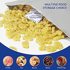 50 Mylar Bags for Food Storage with Oxygen Absorbers 300CC - 1 Gallon Heat Sealable Mylar Bag Smell Proof Bag Reusable Bags Long Term Food Storage Bags