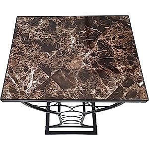 Kings Brand Furniture Metal with Marble Finish Top Wine Storage Organizer Display Rack Table, Black (FBA_WR1350)