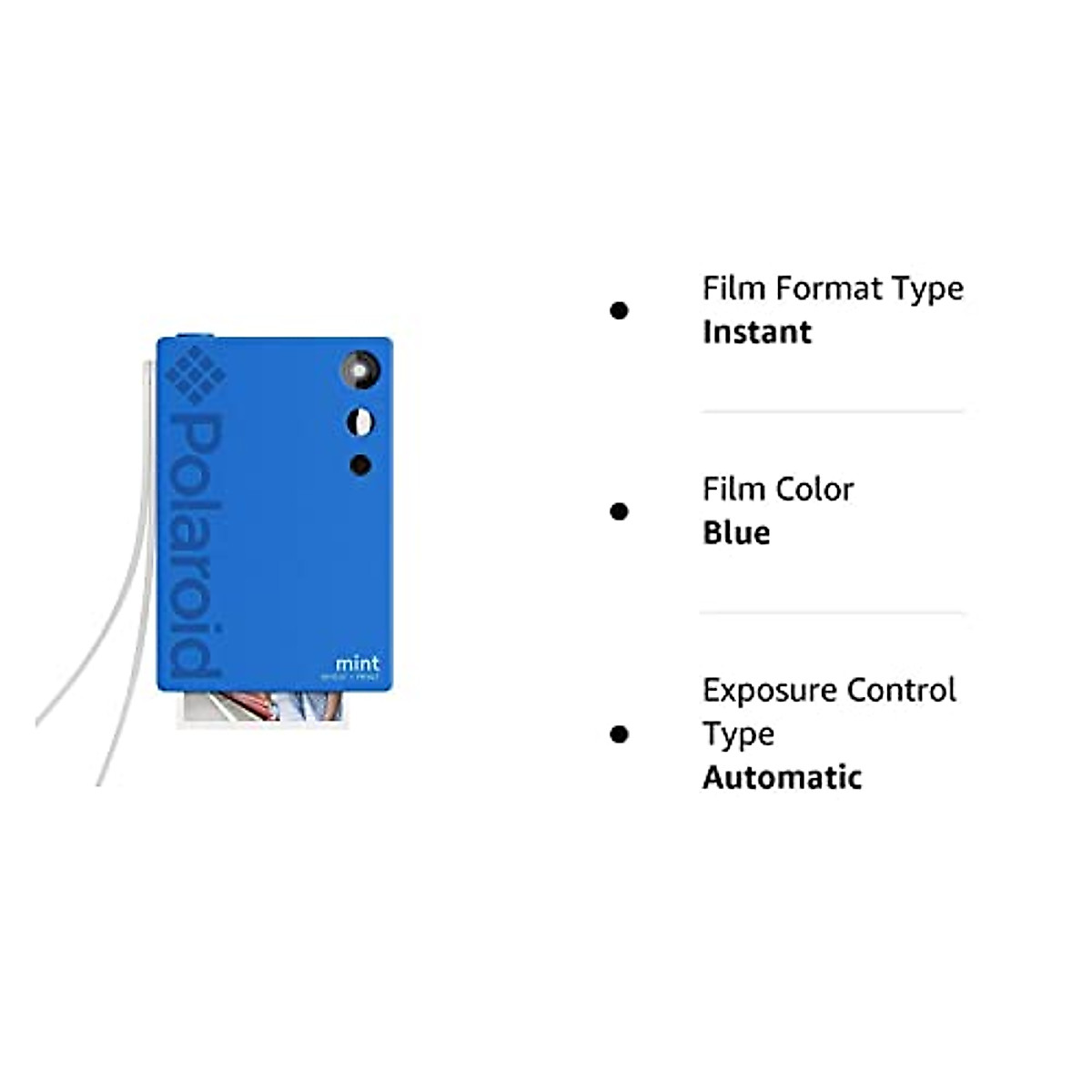 Zink Polaroid Mint Instant Print Digital Camera (Blue), Prints on Zink 2x3 Sticky-Backed Photo Paper