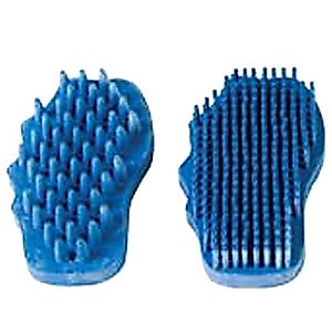 HILASON Set of 2 Horse Cleaner and Groomer Brush Blue