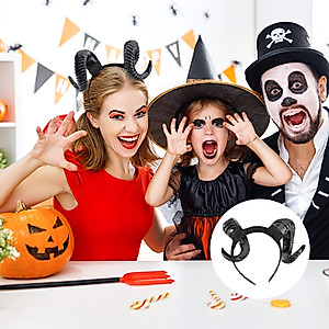 Beaupretty Gothic Sheep Horn Headband Forest Animal Cosplay Photograph Exhibition for Halloween Costume Party Photo