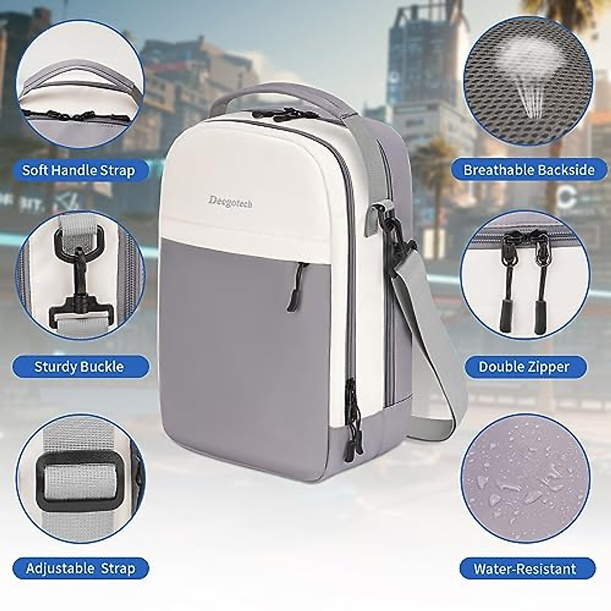 Carrying Case for Steam Deck Console & Accessories, Storage Bag for Asus Rog Ally & Switch，Crossbody Protective Travel Bag Double-layer Backpack with Multi-Pockets For AC Adapter, Docking Station