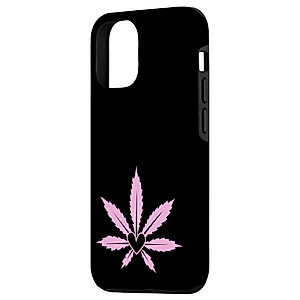 iPhone 14 Pro Pink Marijuana Pot Leaf CBD Cannabis Women's Weed Cute Case