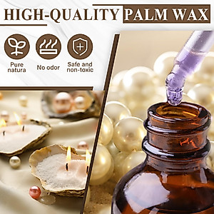 Pearled Candle Sand Wax Customized Powder Candle Making Sand Candles Kit Palm Wax Pearls All Natural Non Toxic Refillable Wax Sand with Wicks for DIY Pearled Candle Making(Unscented)