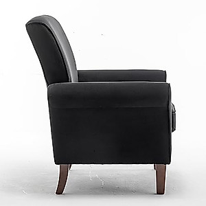 US Pride Furniture Traditional Arm Chairs for Living Room, Bedroom, and Office, Accent Armchair Featuring Birch Wood Frame and Elegant Curved Armrests, Black