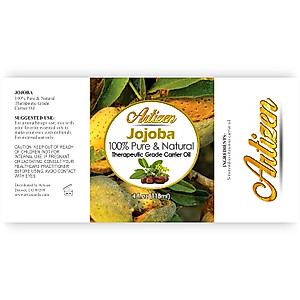 Artizen 100% Pure Jojoba Oil (Huge 4OZ Bottle) All-Natural Jojoba Oil - Cold Pressed - Perfect Moisturizer for Hair, Skin, Face, and Hair
