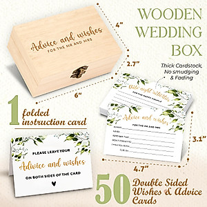 STOFINITY Advice and Wishes for The Mr and Mrs - Wedding Advice Cards for Bridal Shower Decorations, Bridal Shower Advice Cards for Bride and Groom, Bridal Shower Games Advice and Well Wishes Box