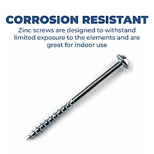 Kreg SML-C250-2000 Zinc Pocket Screws, 2 1/2 Inch #8 Coarse Thread, Maxi-Loc Head (2000 Count)