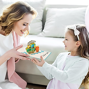 ioyounow Pop Up Birthday Card – 6x12 Birthday Train Gift Card | Colorful Greetings Card for Kids and Adults – 3D Pop-up Birthday Card for Kids | Popup Card for Special Day – Mom Birthday Card