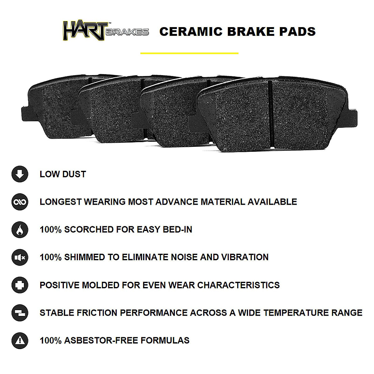 Hart Brakes Front Rear Brakes and Rotors Kit |Front Rear Brake Pads| Brake Rotors and Pads| Ceramic Brake Pads and Rotors |fits 2013-2021 INFINITI JX35, QX60; Nissan Murano, Pathfinder