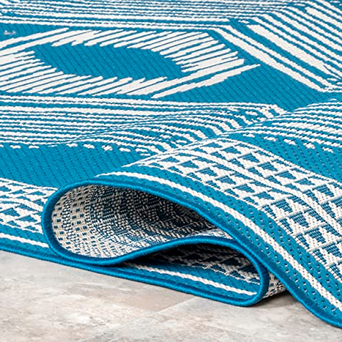 nuLOOM Ranya Tribal Indoor/Outdoor Area Rug, 8' x 10', Teal