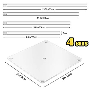 Weoxpr 4 Pack Acrylic Donut Stands Clear Doughnut Dessert Stand Bagels Holder Donut Party Supplies for Wedding, Birthday, Kids, Baby Shower, Easy Assembly (8, 10, 12, 14 Inch)