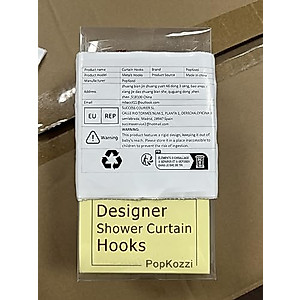 Black Decorative Shower Curtain Hooks: Cute Lovely Funny Cat Dog Bear Animal Paw Print Shower Curtain Rings Hooks & Hangers for Kids Children Bathroom Décor - Set of 12