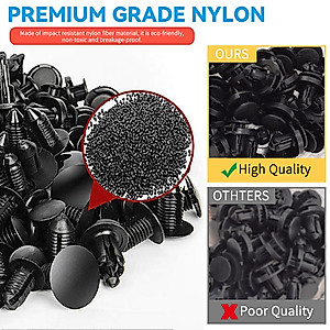 Niteguy 245Pcs Tesla Bumper Fender Liner Push Retainer Fastener Rivet Clips,15 Sizes Auto Plastic Push Rivets Set with Fastener Remover for Tesla Body Interior and Exterior Retainer Fastener Clip