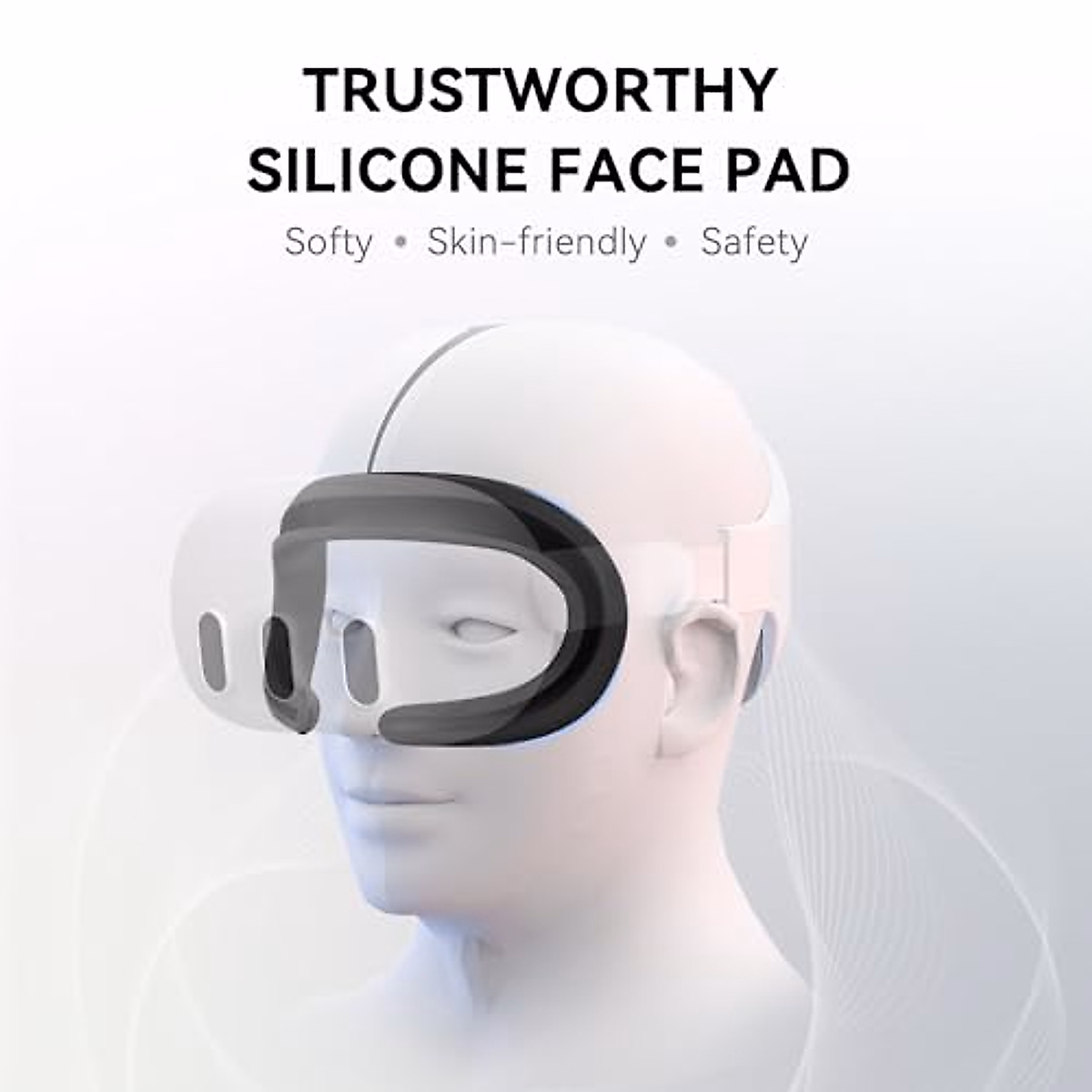 MOJOXR Silicone Face Cover and Lens Cover Compatible with Quest 3, Accessories Bundle Provide Comprehensive Protection for Your VR Headset, Sweatproof Washable Anti-Dust (Black)