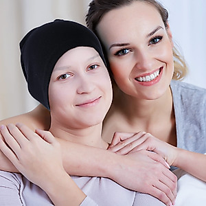 Zhanmai 4 Pieces Fiber Sleep Cap Multifunctional Skull Caps Headwear Frizzy Hair Sleep Hat Breathable Hair Sleeping Cap Helmet Liner Hard Hat Beanie Cap for Women Black