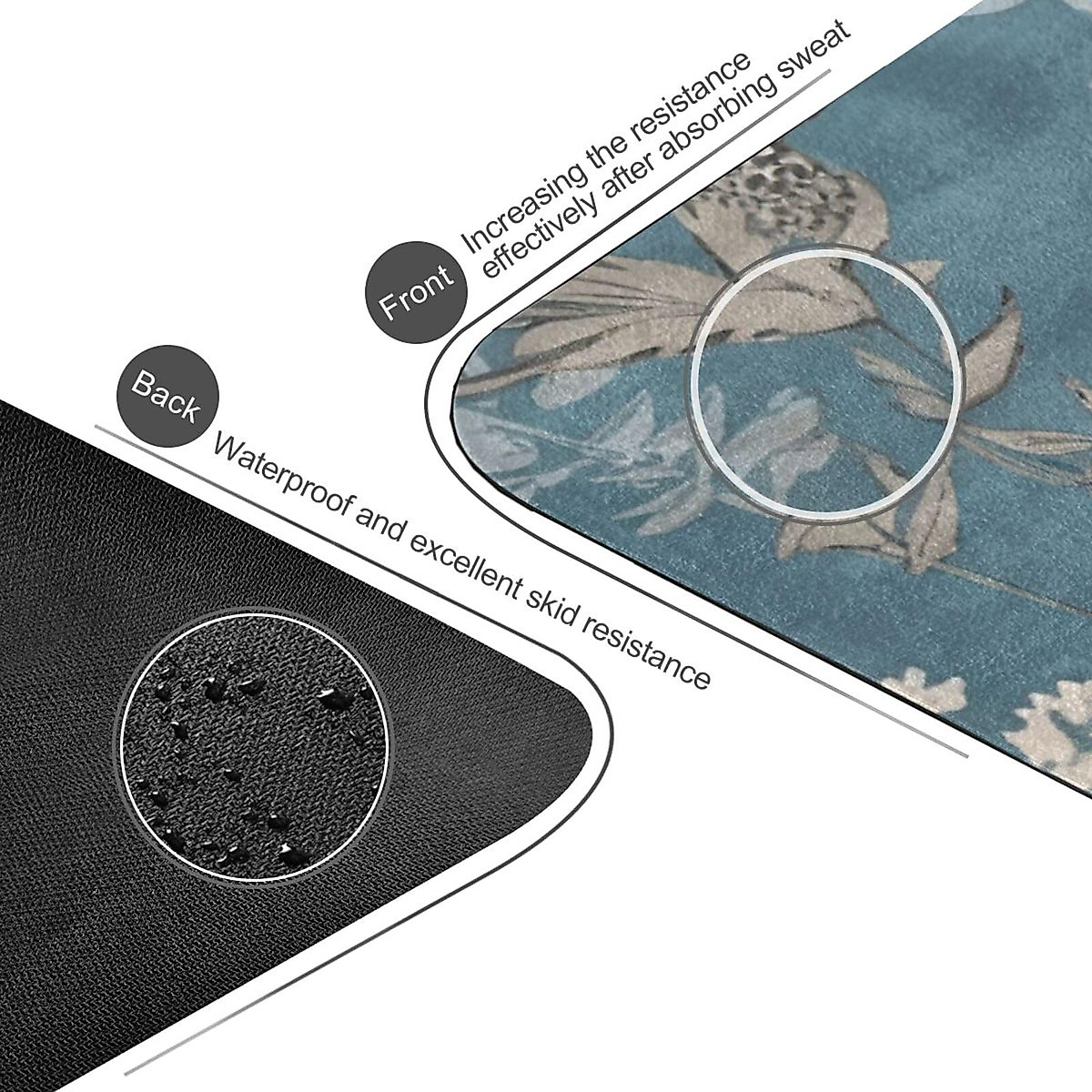 GOODOLD Horse Doodles Yoga Mat, 71 x 26 Inch Non-slip Yoga Mats Folding Travel Exercise Mat Indoor Outdoor Gym Pilates with Storage Bag for Women Men