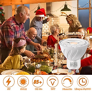 Gaormii GU10 LED Bulb Dimmable, 50W Halogen Equivalent, 3000K Warm White, 5W 500LM MR16 GU10 Spotlight for Track Accent Recessed Ceiling Lighting, Kitchen Range Hood, 6 Pack