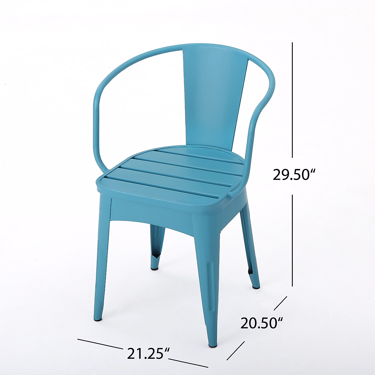 Christopher Knight Home Colmar Outdoor Iron Bistro Set, 3-Pcs Set, Matte Blue