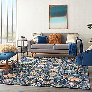 Nourison Passion Silver 1'10" x 2'10" Area -Rug, Boho, Moroccan, Bed Room, Living Room, Dining Room, Kitchen, Easy -Cleaning, Non Shedding, (2' x 3')