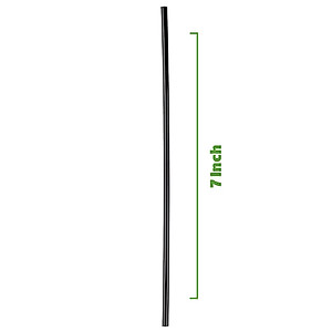 Comfy Package [Case of 10,000] 7 Inch Plastic Sip Stirrers/Straws - Disposable Stir Sticks for Coffee & Cocktail - Black