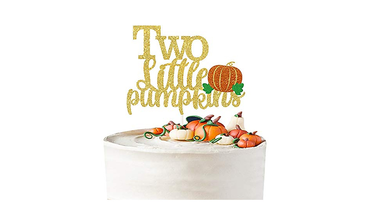 Two Little Pumpkins Cake Topper for Twins' Celebrations