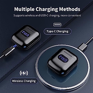 Wireless Earbuds Bluetooth 5.3 Headphones Playback Stereo 36H Battery Life LED Power Display Earbuds with Wireless Charging Case IPX6 Waterproof Bluetooth Earbuds with Mic for Android iOS