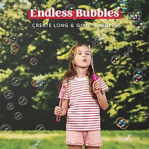 JOYIN 14.6’’ Big Bubble Wands for Kids, 1 Dozen Bubble Wand Bulk with Bubbles Refill Solution for Summer Toy Party Favor, Outdoors Activity, Easter Basket Stuffers, Birthday Gift