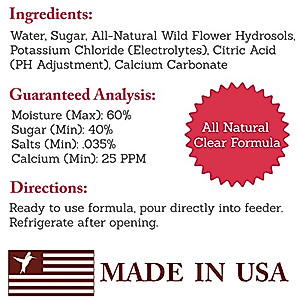 POP'S Birding Nectarade Hummingbird Nectar | USA Made Premium Humming Bird Food - Dye Free, Natural Ingredients (Ready to Use, All Natural Clear Formula, 8.5 oz)