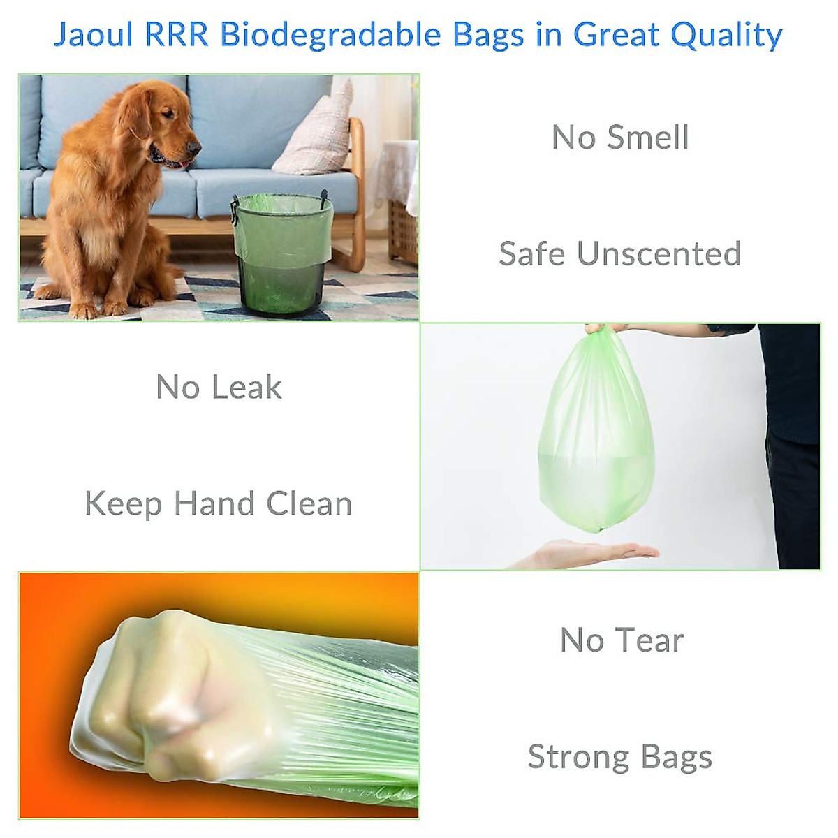 Small Garbage Bags 2.6 Gallon Biodegradable Trash Bags for Bathroom Office, Recycling Eco-Friendly Trash Can Liner with Strong Tear & Leak Resistant, Green, 80 Cts