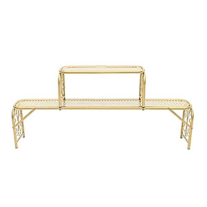 HOMEFORT Scroll Over The Sink Shelf Kitchen, Metal 2-Tier Storage Rack for Kitchen Accessories, Multi-Purpose Shelf for Top of Sink,36.02" W x6.10 D x15.74 H