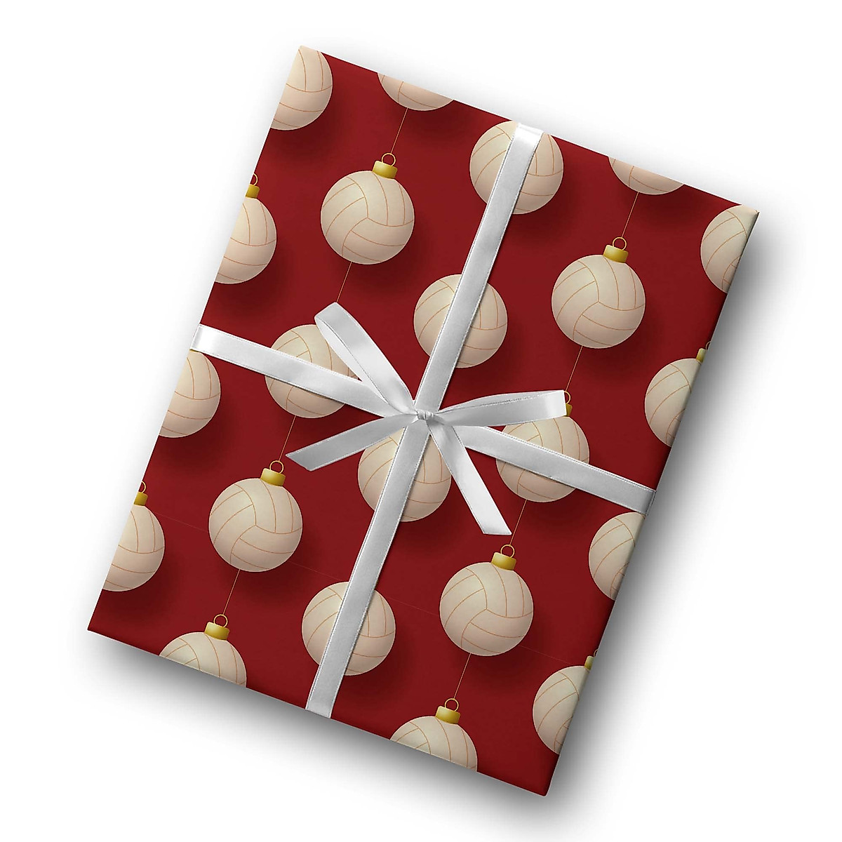 Cute Volleyball Gift Wrap Thick Wrapping Paper V-ball Christmas Ornament Holiday Party Decoration (6 foot x 30 inch roll)