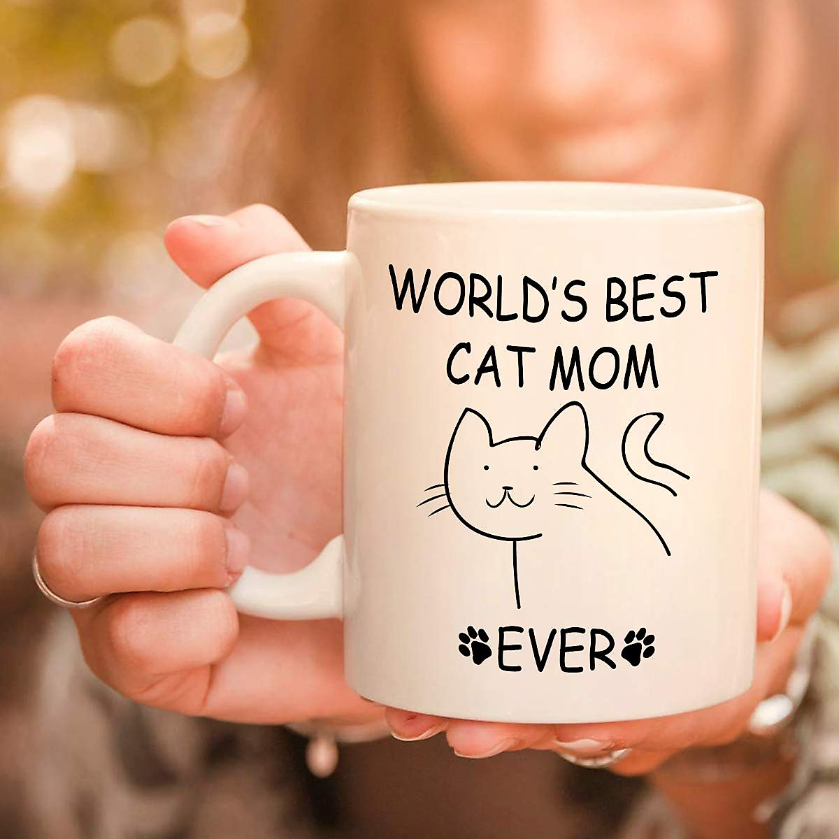 Cat Mom Gifts Worlds Best Cat Mom Ever Mug - Cat Lover Gifts for Women - Birthday Gifts for Cat Lovers for Women - Cat Gifts for Cat Lovers - Mothers Day Gifts for Cat Mom - 11Oz Cat Mom Coffee Mug