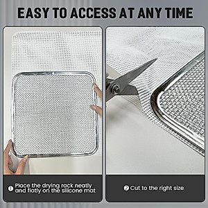 15 Pack Silicone Dehydrator Sheets,Non-stick Food Fruit Dehydrator Mats Reusable Steamer Mesh Mat for Fruit Dryer,Dehydrator Liner,Silicone Dehydrator Trays(14.4 x 14.4 inch)