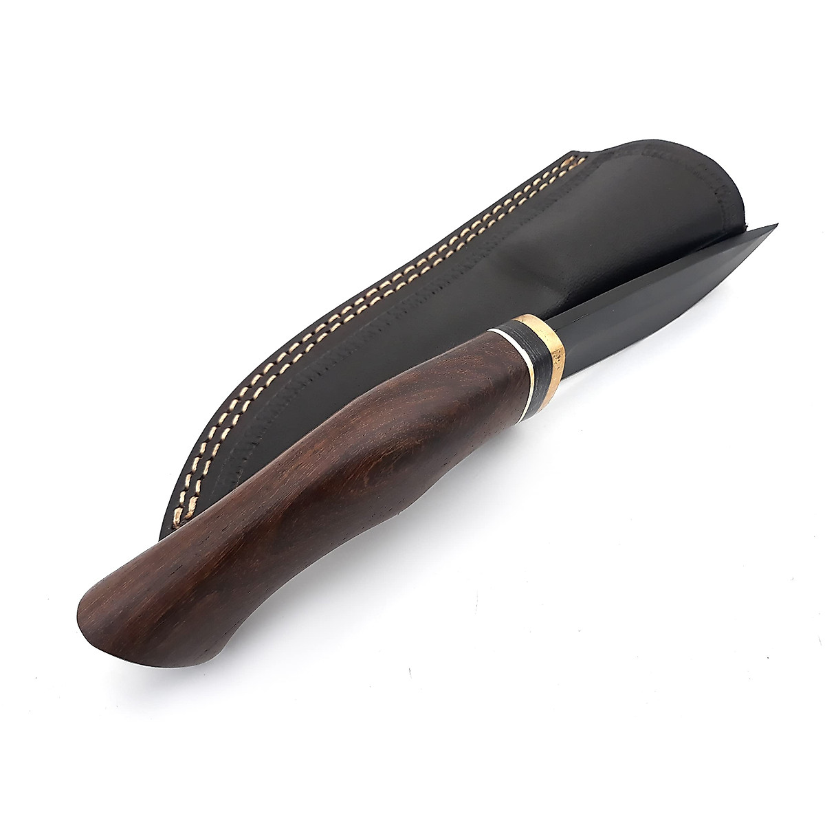 Nooraki HK-367 Premium Handmade High Carbon Steel Hunting Knife with Sheath. 9'’ Fixed Blade with Rosewood Handle. Survival and Bushcraft Knife. EDC Belt Bowie ideal Knife for Camping or everyday use