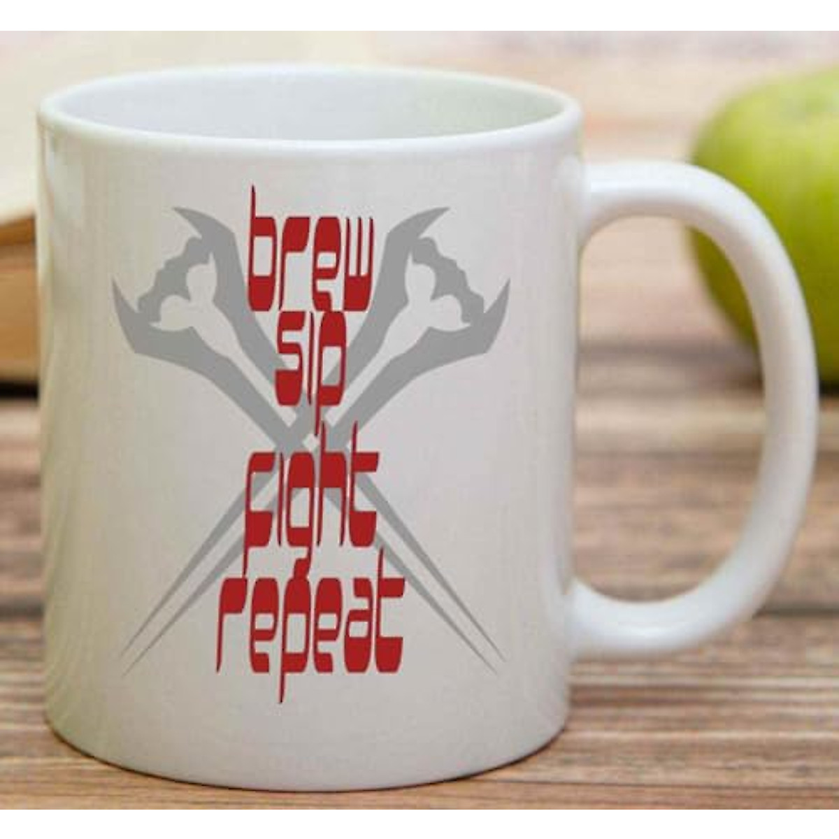 Gifts for Martial Arts Lovers, Great Father's Day Present - Fight Sweat for Coffee and Tea, Navy on 11 Oz White Ceramic Coffee Mug