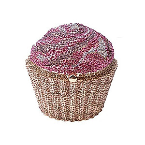 Cupcake Crystal Clutch Evening Clutches Bags Wedding Party Bridal Diamond Minaudiere Handbag Purse (purple,)
