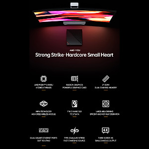 Dpofirs Mini PC with Ryzen 5 4500u Hexa Core 2.3GHz(Up to 4.0GHz) Wins 10, Mini Desktop Computer RAMROM(Optional), Support 2.5 Inch HDD/SSD (8GB DDR4+256GB SSD)