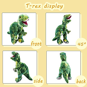 AIXINI Stuffed Dinosaur Plush Giant T-Rex Toy - 23.6" Lifelike Stuffed Tyrannosaurus Animal for Boys, Green