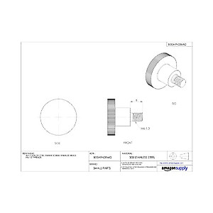 JW Winco-6N20P04 303 Stainless Steel Thumb Screw, Knurled Head, M6-1.0 Metric Coarse Threads