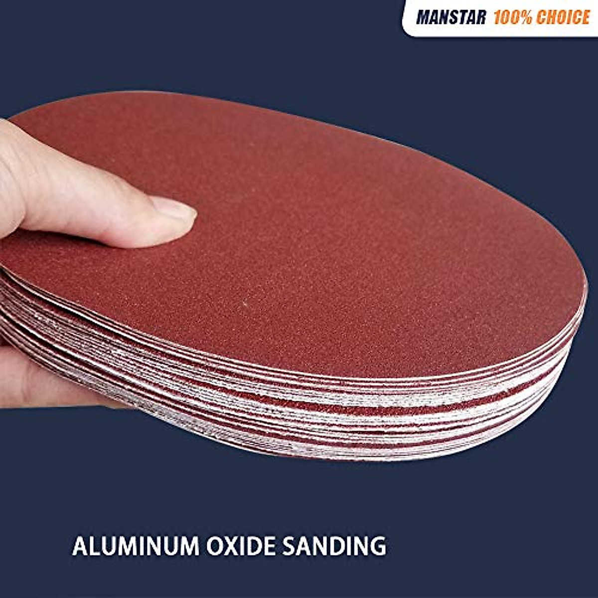30 PCS 9-Inch Assorted PSA Aluminum Oxide Sanding Disc,NO-Hole Self Stick