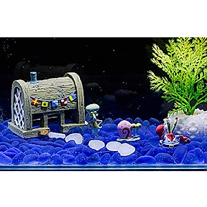 Gorgeous Aquarium Decorated with Aquarium Decorations Glass Beads Aquarium, 1LB Enough Decorative Gravel Rock Gravel Pebbles gem (Dark Blue)