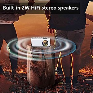 Mini Projector, HD 1080P WiFi Projector Portable Movie Projector Smart with Adapter, Remote Control, User Manual Support Phone Computer USB AV Audio Home Theater Projector for Gaming and Movies(#2)