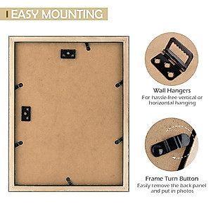 Golden State Art, 9x12 Picture Frame - Black Solid Wood With Tempered Glass - Display Pictures 6X8 with Mat or 9X12 Without Mat - Wall Hanging Photo Frame, 1 Pack