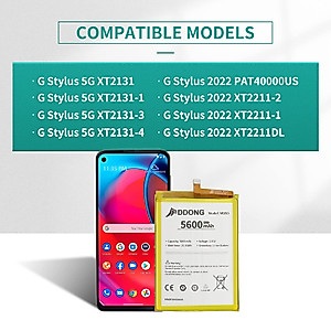 DDONG for Moto G Stylus 5G 2021 XT2131 Battery Upgraded High Capacity 5600mAh Li-Polymer Replacement Battery MD50 with Repair Tools