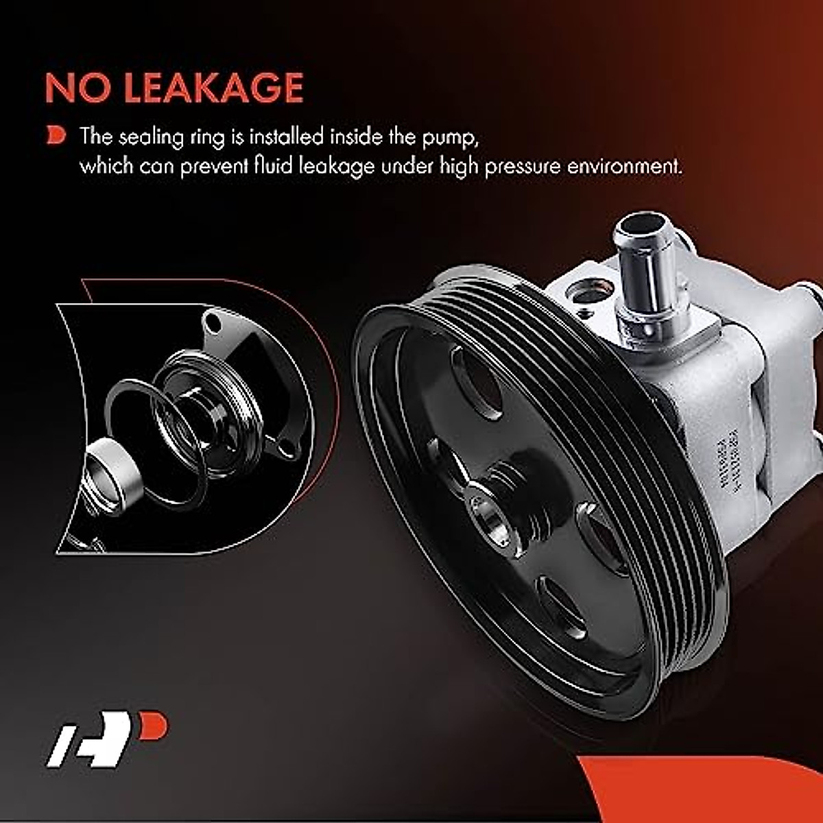 A-Premium Power Steering Pump, with Pulley, Compatible with Volvo S60 2005-2009, Volvo V70 2005-2007, Volvo XC70 2005-2007, 2.4L 2.5L, Replace # 21-5188, 8603104