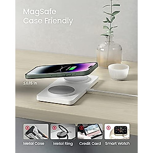 Magnetic Wireless Charging Pad, GEEKERA 2 in 1 Charging Station for Apple, Dual MagSafe Wireless Charger for iPhone 14/13/12 Pro Max/Pro/Plus/Mini, AirPods 3/Pro 2 (ONLY for Apple Products)