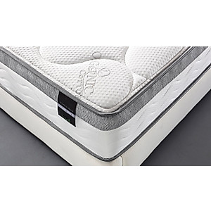 Oliver Smith - Organic Cotton - 10 Inch - Perfect Sleep - Comfort Plush Euro Pillow Top - Cool Memory Foam & Spring Mattress - Green Foam Certified - Queen